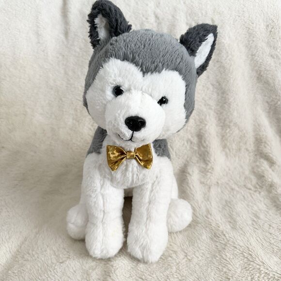 FAO Schwarz | Toys | Fao Schwarz Siberian Husky Puppy Plush Gold Bow ...